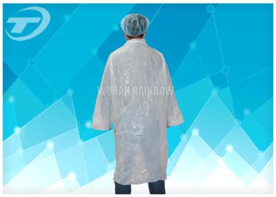 China Disposable Non-Woven Lab Coat with Snap Fastening 30-50gsm Breathable for sale