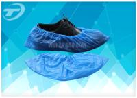 China Chlorinated Polyethylene Fabric Disposable Shoe Covers Blue Color for sale