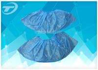 China Chlorinated Polyethylene Fabric Disposable Shoe Covers Blue Color for sale