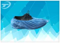 China Disposable CPE Shoe Covers 36x15cm Waterproof Elastic Ankle Fit for Medical Use for sale