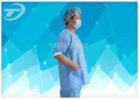 China Disposable SMS Non Woven Scrub Suit Patient Gown 45gsm CE ISO for sale
