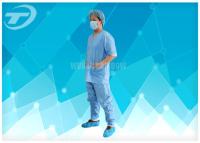 China Disposable PP SMS Scrub Suits Patient Surgical Hospital Isolation Gowns 45gsm Size L for sale