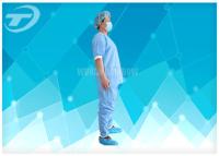 China SMS Disposable Medical Patient Gown 45gsm Short Sleeve Hospital Suit CE ISO for sale