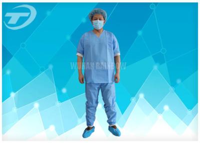 China Disposable Scrub Suit S-4XL Anti-Blood Lightweight SMS Non-Woven Hospital CE ISO for sale