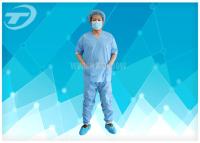 China Disposable SMS Patient Scrub Suit Hospital Medical Gown 45gsm CE ISO Certified for sale