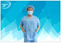China Disposable SMS Non Woven Scrub Suit Patient Gown 45gsm CE ISO for sale