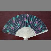 China Custom 21cm Paper Folding Fan with Bamboo Frame for Wedding Decoration Promotion for sale