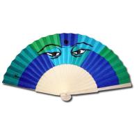 China 23cm Promotional Folding Hand Fan with Natural Wooden Ribs and Fabric Cover for sale