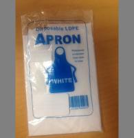 China Disposable Plastic PE Apron 70x120cm White Blue Waterproof Anti Oil ISO Certified for sale