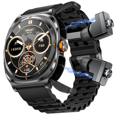 China New GT98 Ultra Smart Watch Men TWS Headset 2 In 1 NFC 1.53'' AMOLED Tracker Health for sale