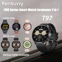 China T97 TWS Smart Watch With Earbuds , 2 In 1 Smart Watch Built In Wireless Bluetooth Earphones for sale