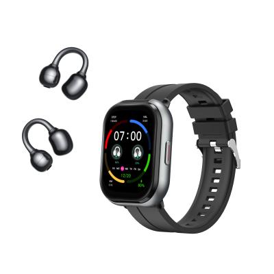 China Sport Fitness Tracker SmartWatch D12 TWS 2 In 1 Smartwatch With Bluetooth Headset for sale