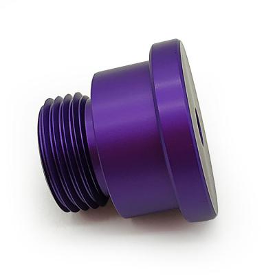 China Custom Aluminum Adapters CNC Machining With Purple Anodizing 15um-25um for sale