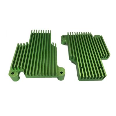 China Green Anodizing OEM CNC Milling Aluminium CNC Machined Heatsink Parts for sale