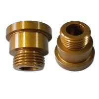 China ODM CNC Turning Gold Anodized Metal Aluminum Part Threaded Part For Hardware for sale