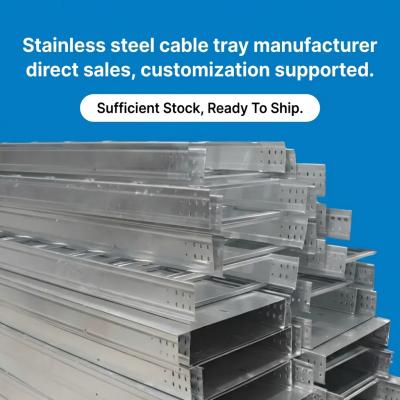 China 304 304L Stainless Steel Cable Tray  6000mm Length Heavy Duty Cable Trunking for sale