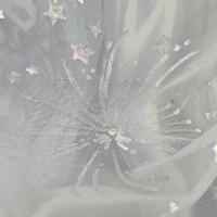 China 20D Polyester Gauze Tulle Fabric with Bronzing Firework Design Spandex Material for Fashion Garments and Underwear for sale