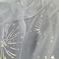 China 20D Polyester Gauze Tulle Fabric with Bronzing Firework Design Spandex Material for Fashion Garments and Underwear for sale