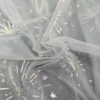 China 20D Polyester Gauze Tulle Fabric with Bronzing Firework Design Spandex Material for Fashion Garments and Underwear for sale