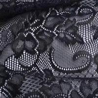 China Lace Embroidery Fabric Black Polyester Waterproof Hollow Out Tricot for Ladies for Dresses and Girls for sale