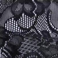 China Lace Embroidery Fabric Black Polyester Waterproof Hollow Out Tricot for Ladies for Dresses and Girls for sale