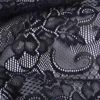 China Lace Embroidery Fabric Black Polyester Waterproof Hollow Out Tricot for Ladies for Dresses and Girls for sale