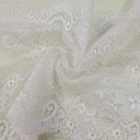 China Hot Selling White Handmade Lace Trim with Exquisite Mesh Border Embroidered Applique for Wedding Dress Fancy French Style Fabric for sale