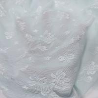 China High Quality Light Blue Floral Mesh Lace Fabric Embroidery Material for Apparel Dresses & Decorative Uses for sale
