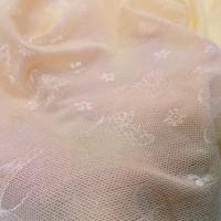 China Premium Beige Butterfly Floral Lace Fabric Mesh Material for Apparel Bridal Wear Decorative Creations for sale