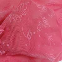 China Premium Pink Floral Pattern Lace Fabric Elastic Mesh Material for Apparel Wedding Dresses & Decorative Crafts for sale