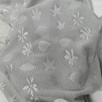 China Gray Leaf Floral Lace Fabric Premium Mesh Material for Apparel Dresses Decorative Crafts for sale