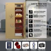 China Dual Alarm Fingerprint Lock Safe Box Movable Vault Room Safe Box YB/DK180-3C for sale
