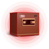 China Coffee Solid Steel Office Safe Box Dual Alarm Fingerprint Safe Box Small Safe for sale