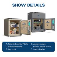 China Steel Auto Open Night Table Smart Fingerprint Lock Safe Box For Home Security for sale