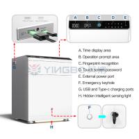 China Steel Auto Open Night Table Smart Fingerprint Lock Safe Box For Home Security for sale