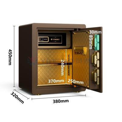 China H450MM Fingerprint Lock Safe Box For Home Security(Coffee) for sale