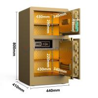 China Semiconductor Fingerprint Lock Safe Box For Home Security YB/RS-80D Gold Biometric Lock Safe Box for sale