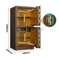 China 95kg Smart Home Safe Fingerprint Lock Double Door YB/RS-120D Coffee for sale