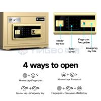 China Dual Alarm Office Safe Box H250mm Solid Steel Biometric Fingerprint Lock for sale