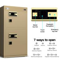 China H1200mm Solid Steel Smart Office Safe Box Dual Alarm Fingeprint Lock for sale