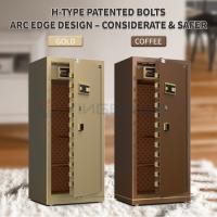 China Gold Solid Steel Fingerprint Lock Office Safe Box Dual Alarm YB/N7-150 for sale