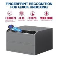 China Fire Safe Jewelry Box Double Layers Solid Steel Jewelry Safe Box With Auto Open for sale