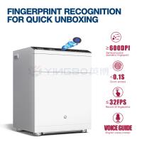 China Solid Steel Fingerprint Lock Smart Box Safe With Auto Open Fingerprint Lock Safe for sale