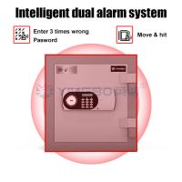China Solid Steel Fireproof Safe Box Dual Alarm System Height 420mm for sale