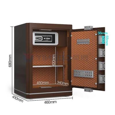 China Fingerprint Or Password fireproof safety safe box Interior Design H680mm for sale