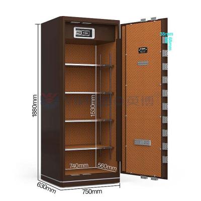 China Patented Double T Bolts Home Safe Box With Fingerprint Recognize Technology And Dual Alarm System YB/N6-180 for sale