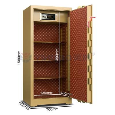 China H1580mm Fingerprint Safe Box With Patented Double Rows Bolts And Zinc Alloy Handle for sale