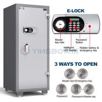 China 120mins Fire Rating L Type Brushed Solid Steel Handle Fireproof Safe Box with Emergency Key YB/FH-158 for Peace of Mind for sale