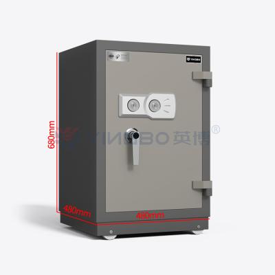 China H680mm Fire Resistant Safe Box Solid Steel Latches Double Keys Lock for sale