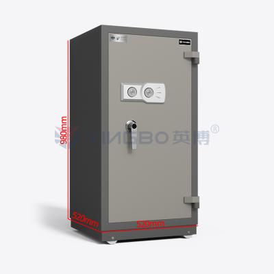 China Double Keys Lock Fire Resistant Safe Box Adjustable Shelf Solid Steel for sale